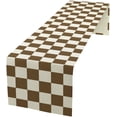 Checkered Table Runner Brown Cute Retro Checkerboard Vintage Aesthetic ...
