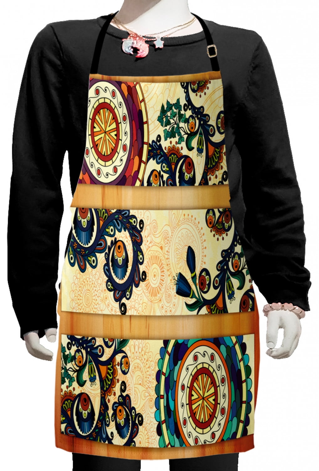 Batik Kids Apron, Oriental Vintage Paisley Pattern Eastern Motifs in ...