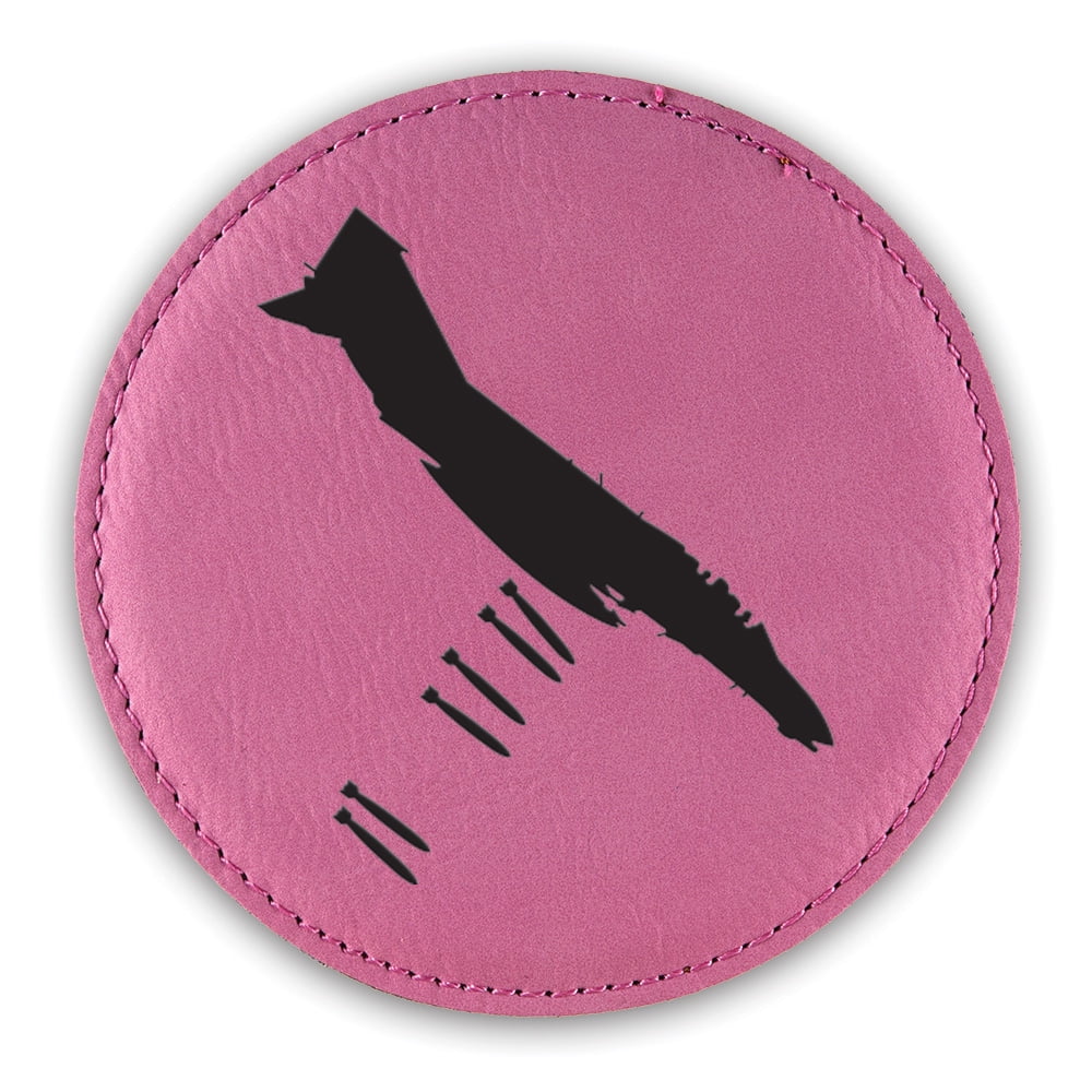 F-4 Phantom Dropping Bombs Coaster Laser Engraved Leatherette - Round ...
