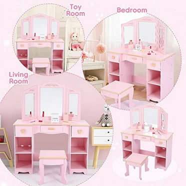 SVAN Hair Salon Wooden Play Set - Full Vanity Mirror Playset w Chair ...