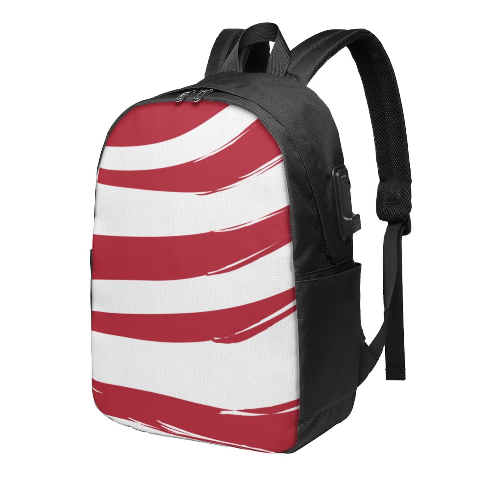 YFYANG 17" Laptop Backpack, Red Decorative Stripes Fashion Travel Work ...
