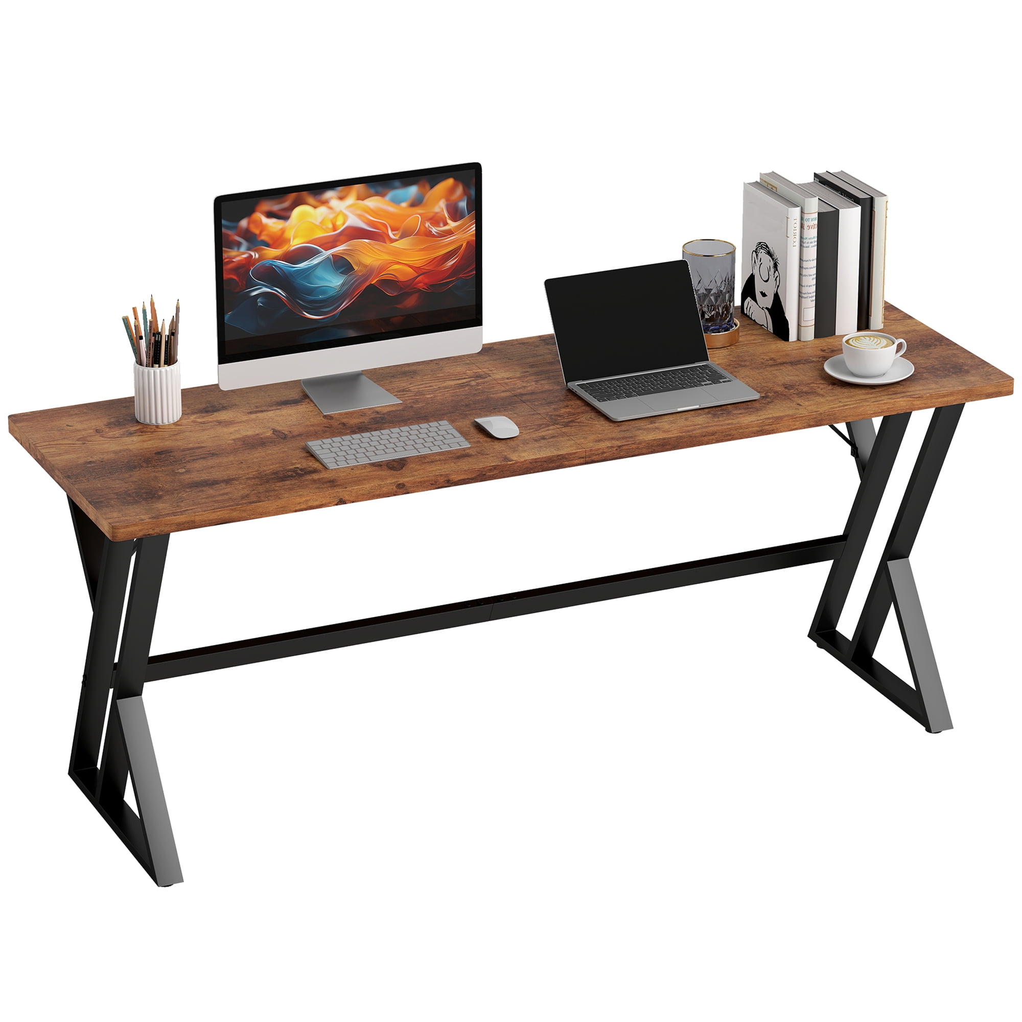 Click here for Homcom Spacious Writing Desk With X-Shaped Steel F... prices