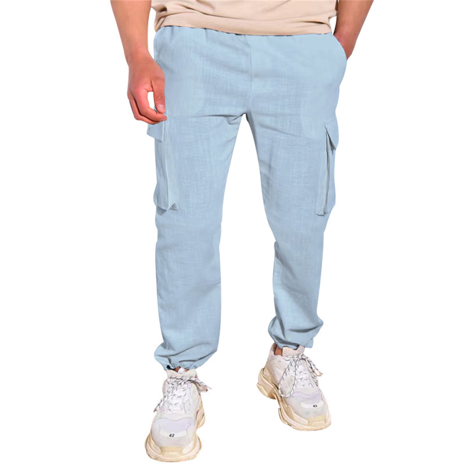 Eashery Men Pants Slim Fit Straight Fit Workday Khaki Flex Pants ...