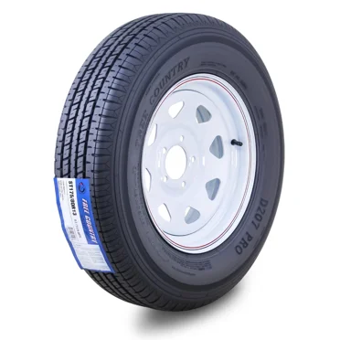 FREE COUNTRY Trailer Tire Wheel Assembly ST225/75R15 10-Ply E 117M 6 ...