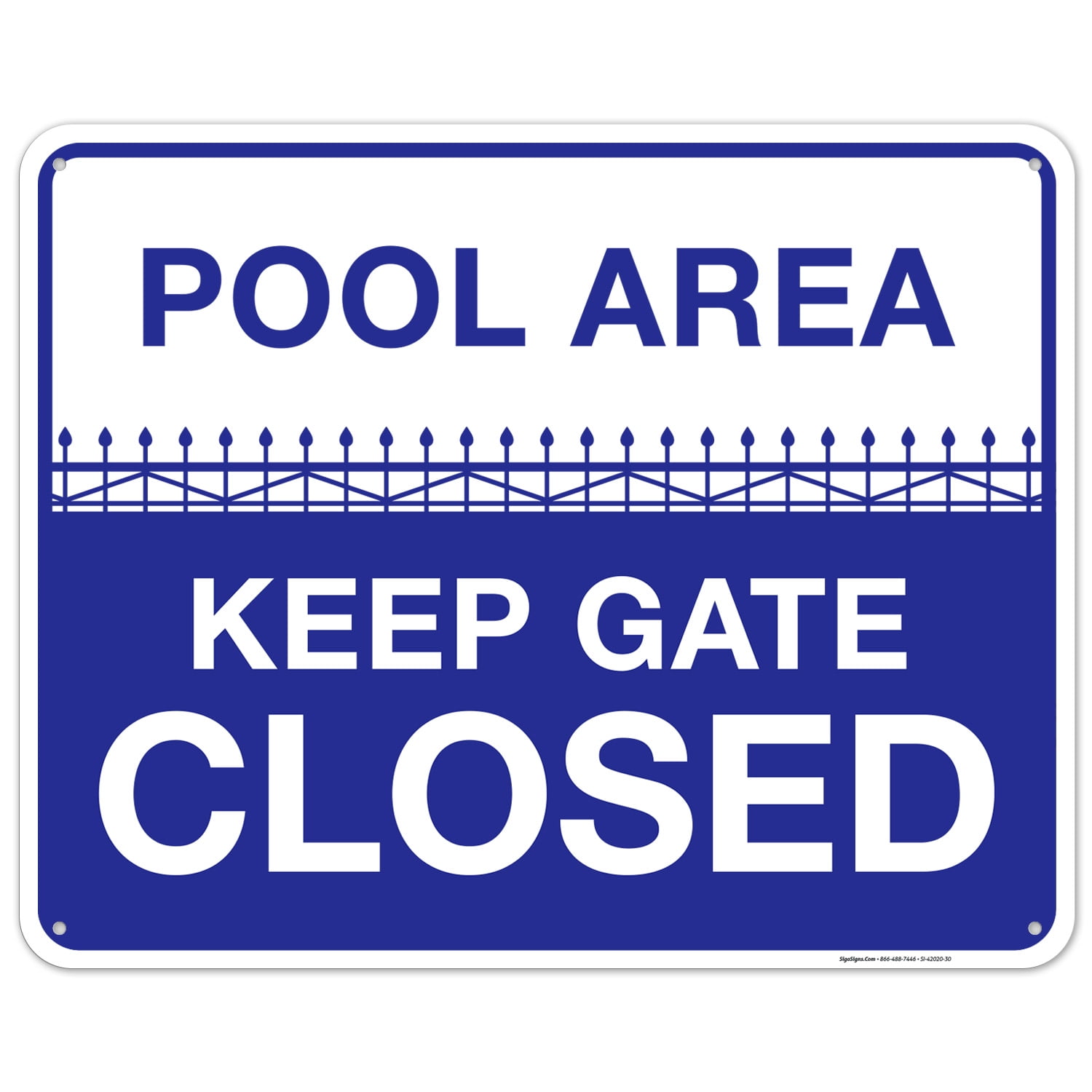 Pool Area Keep Gate Closed Sign, Pool Sign, - Walmart.com