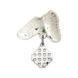 Sterling Silver Baby Badge with Jerusalem Cross Charm and Baby Boots ...