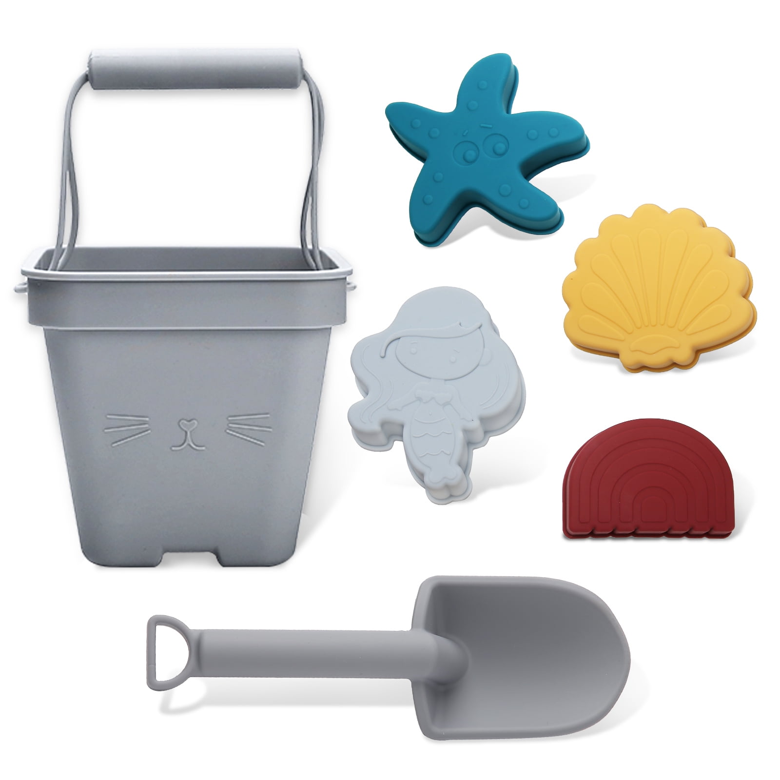 Silicone Beach Toys - Beach Accessories for Kids, 6 Piece Beach Sand ...
