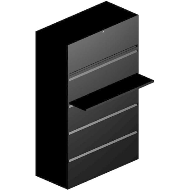 HON 5 Drawers Lateral Lockable Filing Cabinet, Black - Walmart.com