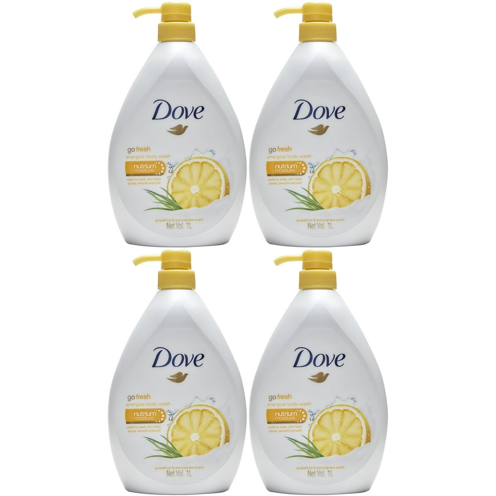 Dove Go Fresh Energize Body Wash, Grapefruit and Lemongrass Scent, 33.8 ...