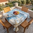 Beach Happy Place Starfish Shell Table Cloth 54x54in, Waterproof Square ...