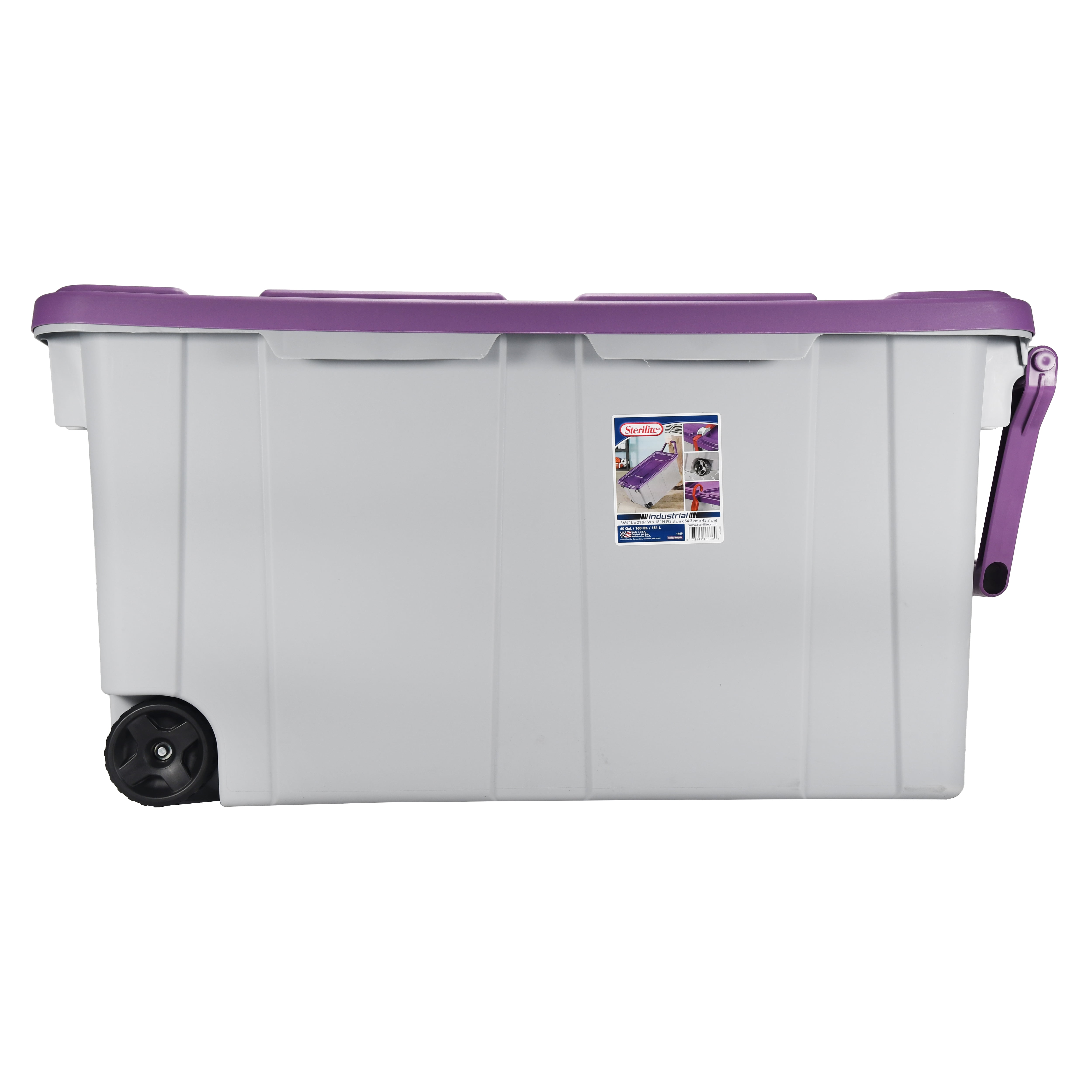 Sterilite, 40 Gal./151 L Wheeled Industrial Tote, Moda Purple – BrickSeek