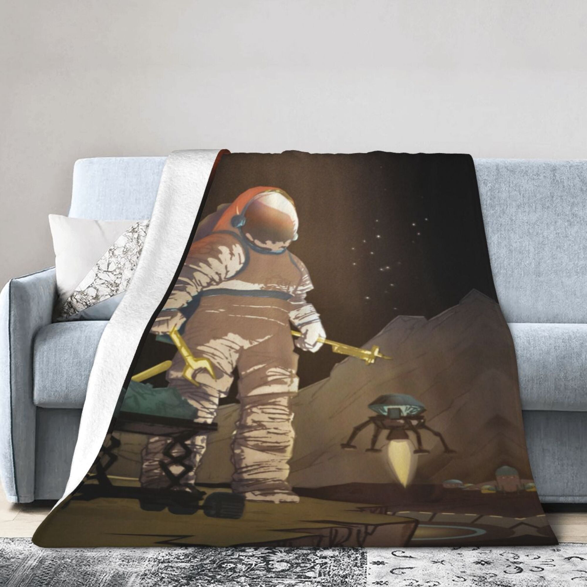 ZICANCN Future Mars Robot Anti-Pilling Flannel Bed Throw Blankets ...
