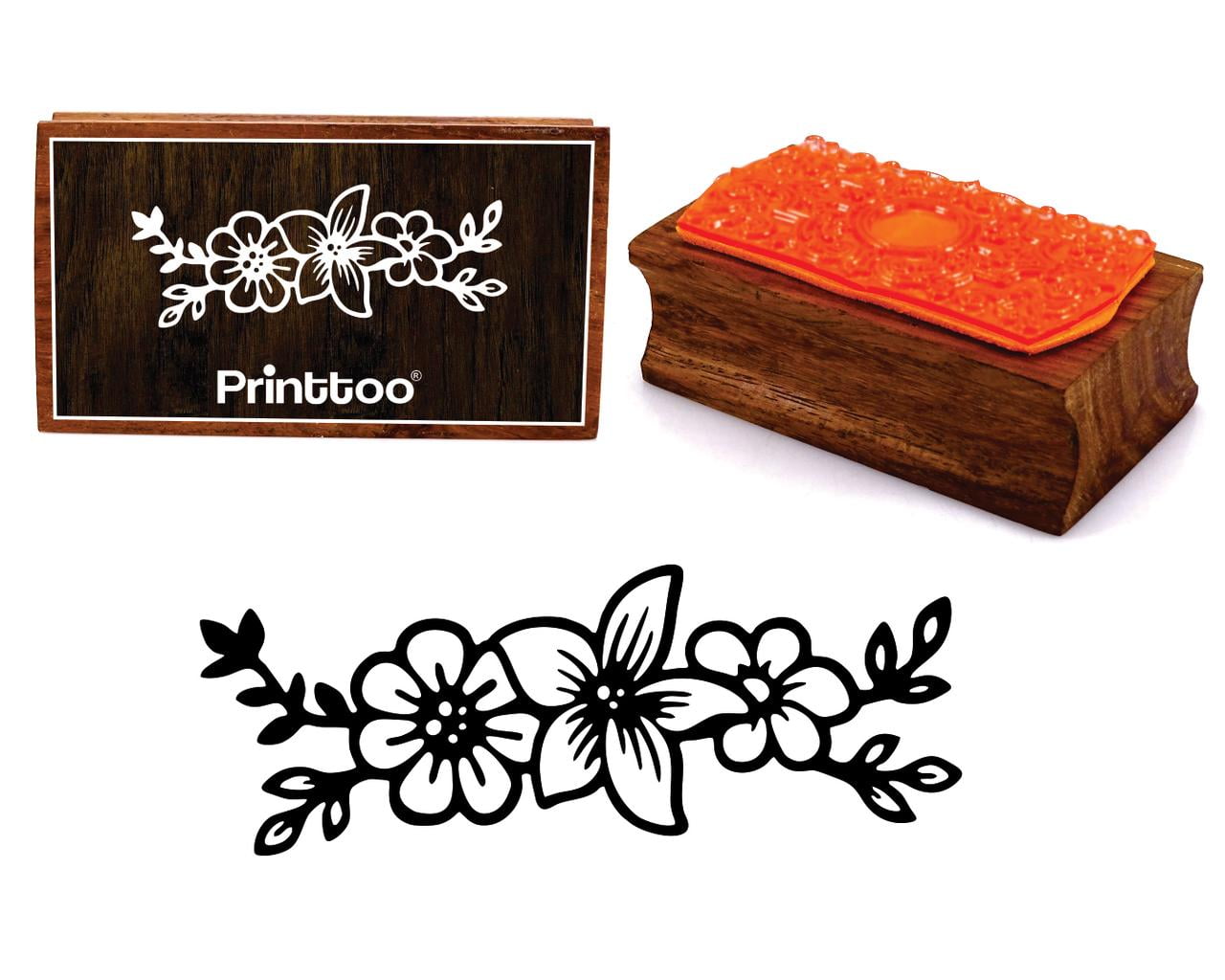 Printtoo Silhouettes Bat Design Rectangular Wooden Rubber Stamp Block ...