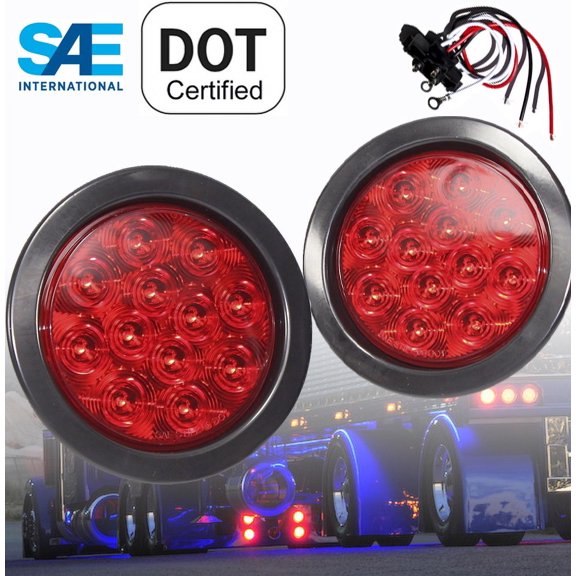 White 5" x 3" Rectangular LED Trailer Tail Light Kit [DOT FMVSS 108 ...