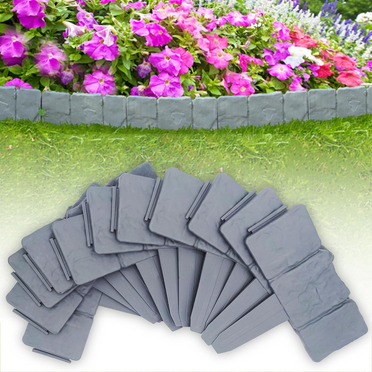 GroundSmart Curb Landscape Edging, 4' Brown Rubber Garden Edging Border ...