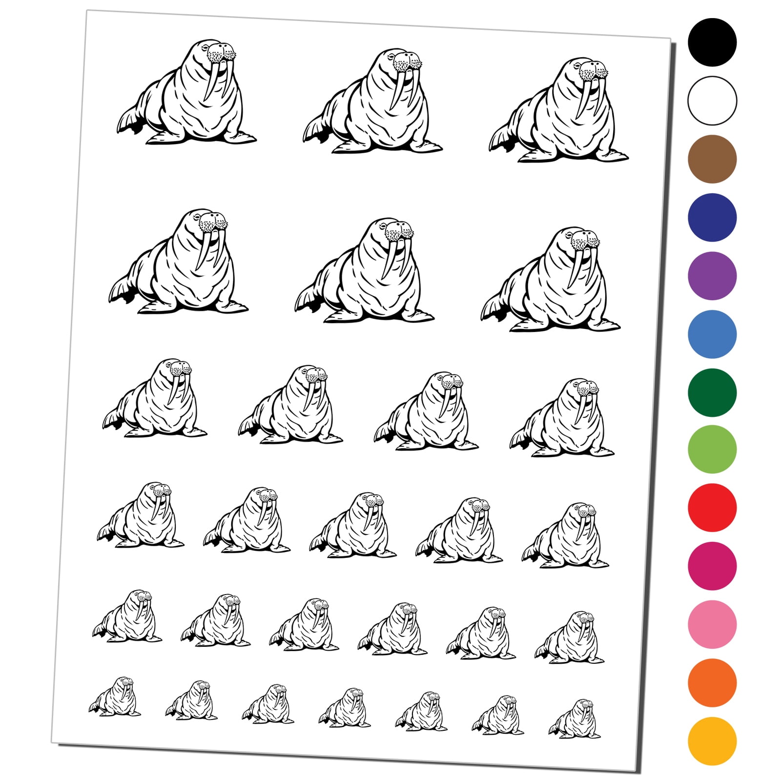 Chubby Pacific Walrus Water Resistant Temporary Tattoo Set Fake Body ...