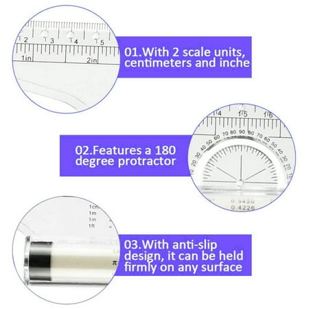 Rolling Parallel Ruler 30cm Professional Parallel Roller Ruler ...