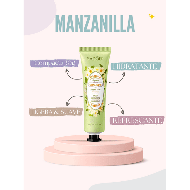 Crema de Manos de Bolsillo Sadoer Fragancia Manzanilla Chamomile | Walmart en línea