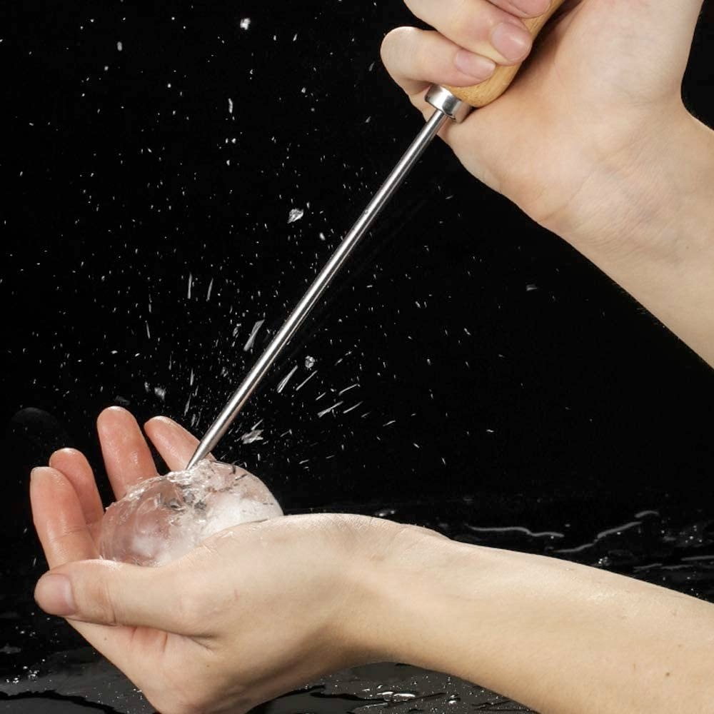 Ice Picks Stainless Steel Ice Pick with Safety Wooden Handle,Ice ...