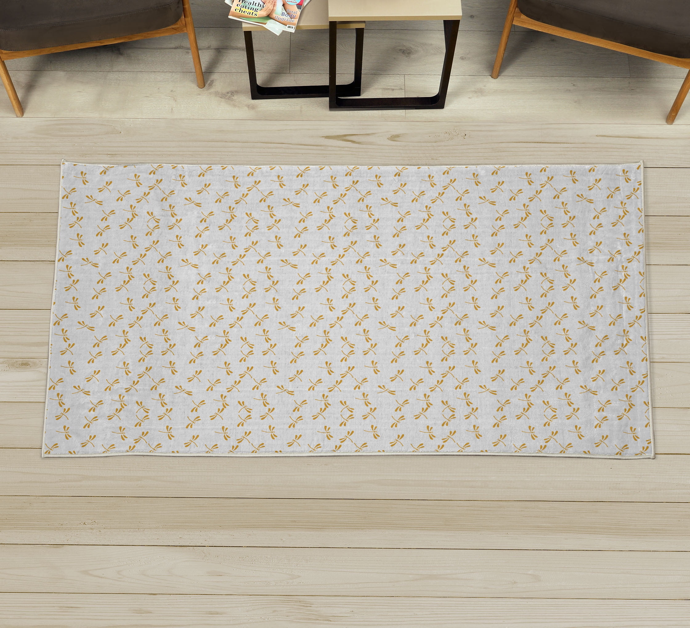 Dragonfly Decorative Rug, Tropical Wildlife Pattern Japanese Style ...
