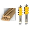 Triple Bead & Triple Flute 2 Bit Large Molding Router Bits Set - Yonico ...