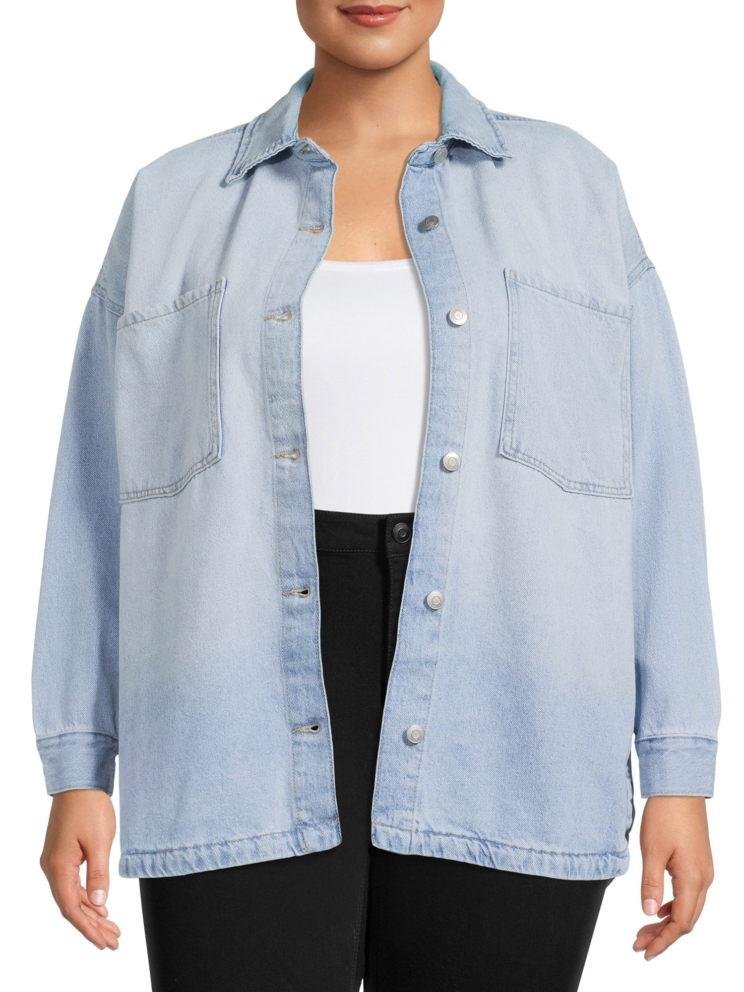 Celebrity Pink Juniors' Plus Size Shacket - Walmart.com