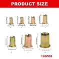 100Pcs 3/4/5/6/8/10/12mm Carbon Steel Rivnut Flat heads Threaded Rivets ...