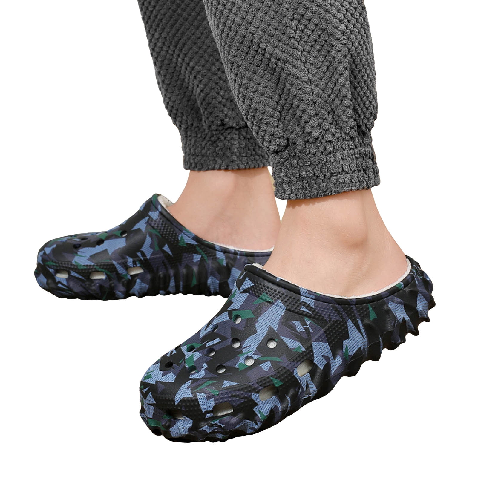 Click here for Pandaie Mens Furry Lined Garden Clogs Winter Warm... prices