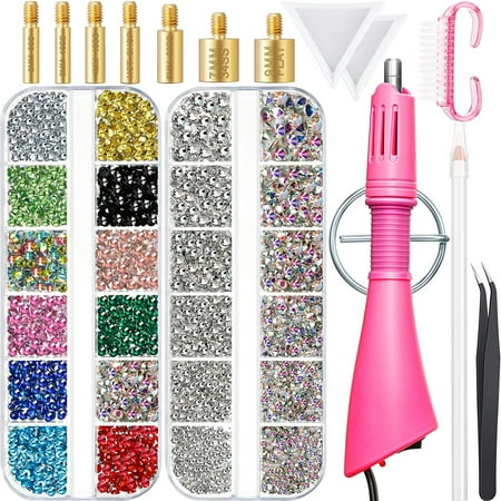 Hotfix Rhinestone Applicator Kit with Rhinestones, 6000 Pieces 12 ...