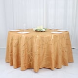 Efavormart 120" Gold Round Polyester Tablecloth With Gold Foil ...