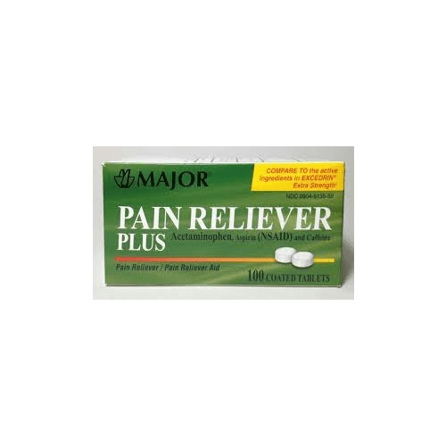 Buy 3 Pack] Pain Reliever Plus Tablets, 100/bottle Compare TO the ...