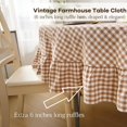 Grey White Plaid Gingham Ruffled Table Cloth for Rectangle Table 6-8 ...