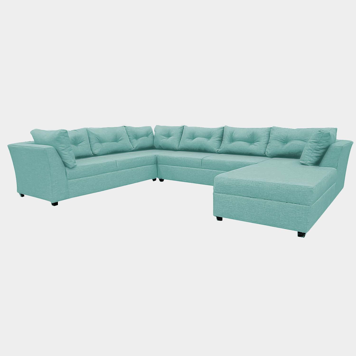 Sala Esquina Vancouver Normal Tela Curri Turqueza Inlab Muebles Salas ...