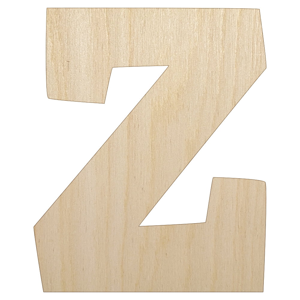 Letter Z Uppercase Fun Bold Font Wood Shape Unfinished Piece Cutout ...
