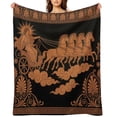 Chilfamy Greek Sun God Chariot Horses Art Deco Border Soft Flannel ...