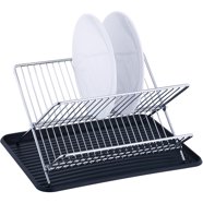 Kitchen Details Chrome 3 Piece Set Dish Rack in White - Walmart.com
