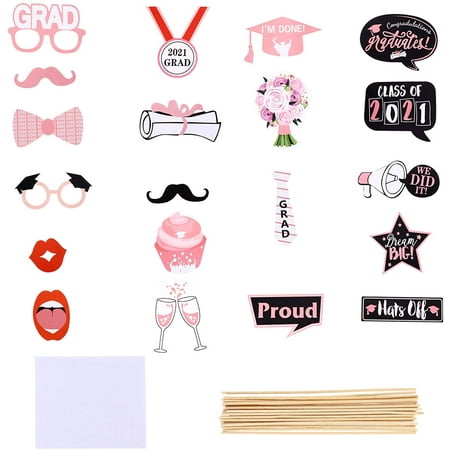 22pcs/Set Graduation Photo Booth Prop Sticks 2021 Graduation Party ...