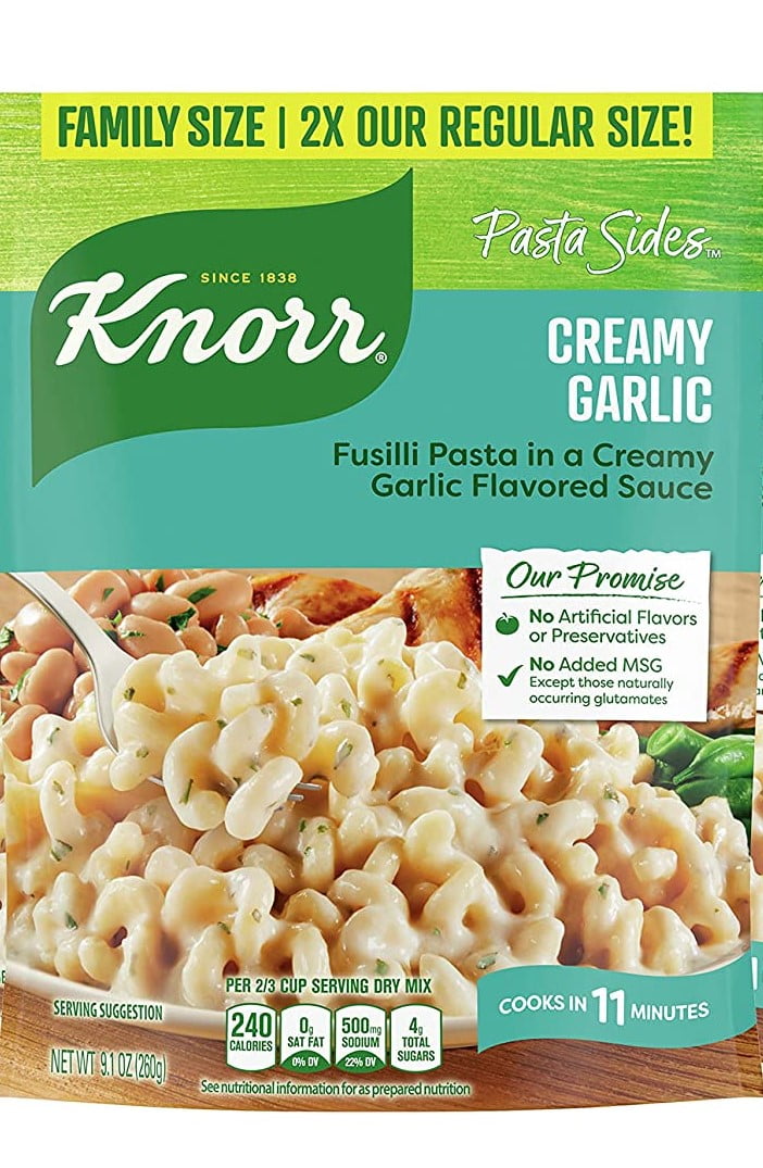 Knorr Pasta Side Dish Creamy Garlic Family Pack 9.1 oz, 1 Count ...