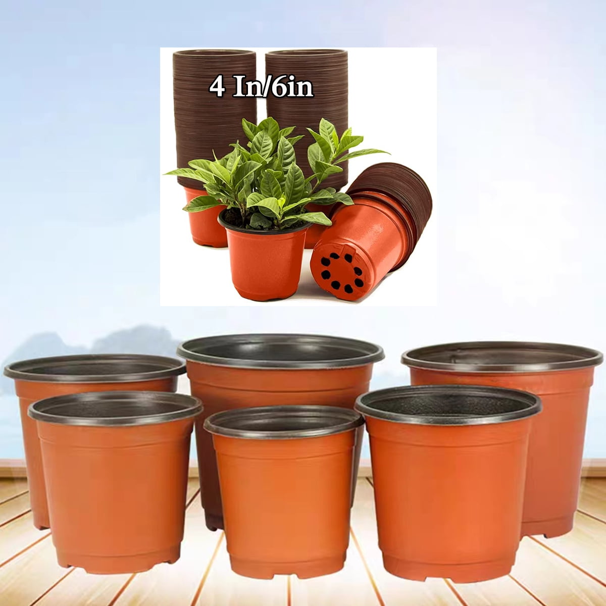 4/6-inch Plant Baby Pots, Plastic Seedling Pots, Seed Starting Pots ...