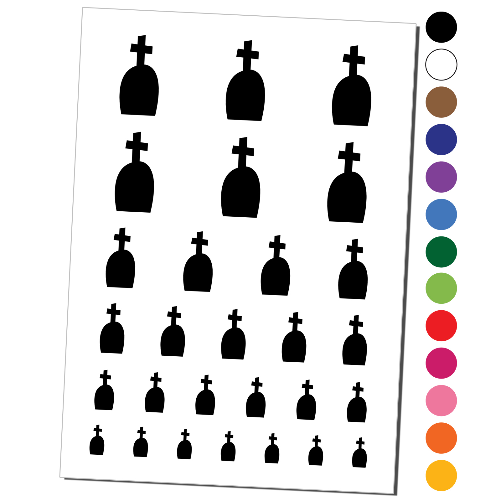 Tombstone Grave with Cross Halloween Water Resistant Temporary Tattoo ...