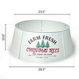 Hallops Galvanized Christmas Tree Collar - (White, Standard Size ...