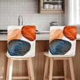 Boho Geometric Chair Back Covers, Orange Blue Abstract Patterned Gold ...