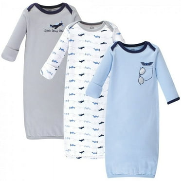 Luvable Friends Infant Boy Cotton Gowns, Blue, Preemie/Newborn ...