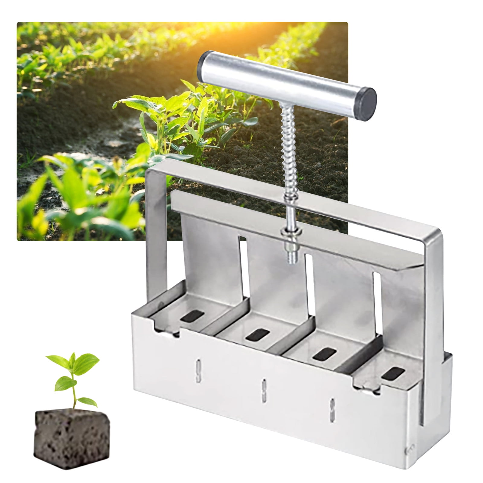 VBVC Manual Four Clod Maker Blocker Garden Tool Seed Sowing Tool Flower ...