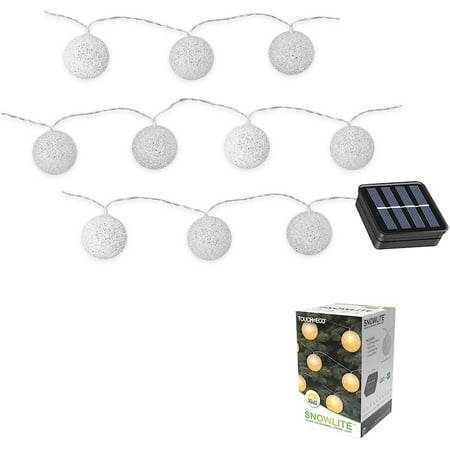 Solar LED Snowball String Lights, 20 Feet, 10 Snowball LED's, Perfect ...