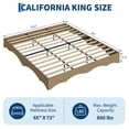 California King Wood Platform Bed Frame with Wave Edge Design, Sturdy ...