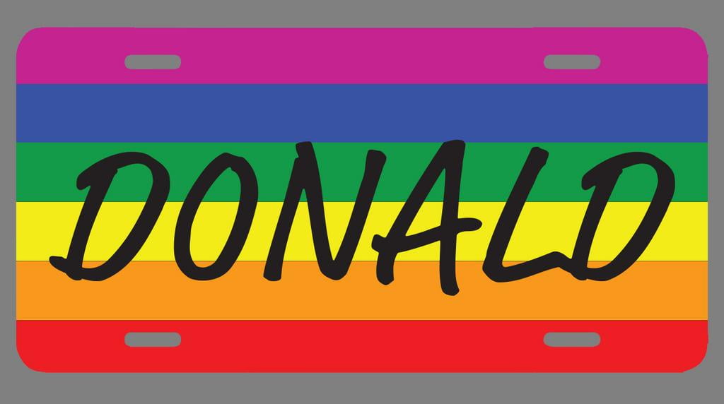 Donald Name Pride Flag Style License Plate Tag Vanity Novelty Metal ...