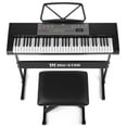 MUSTAR 61-Key Electronic Keyboard with Bench, Stand, Headphone, Mic ...