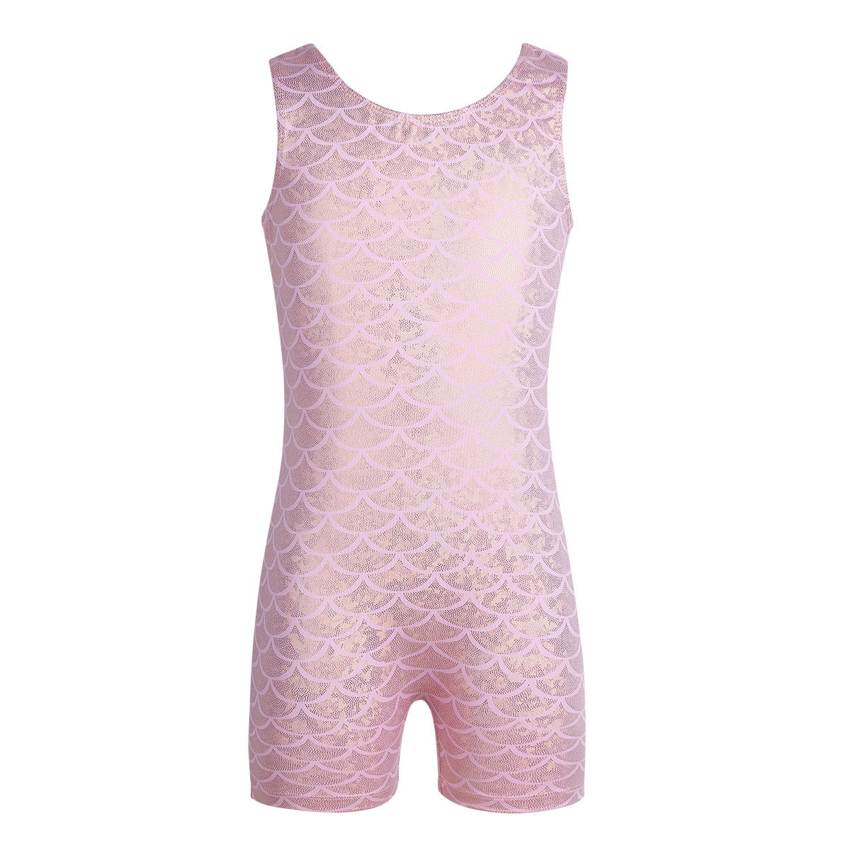 DPOIS Kids Girls' One Piece Mermaid Fish Scales Gymnastics Sport ...