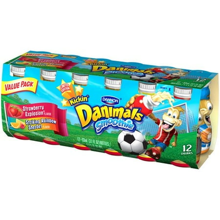 Dannon Danimals Lowfat Yogurt Smoothies Seasonal 3.1fl oz 12 pack ...